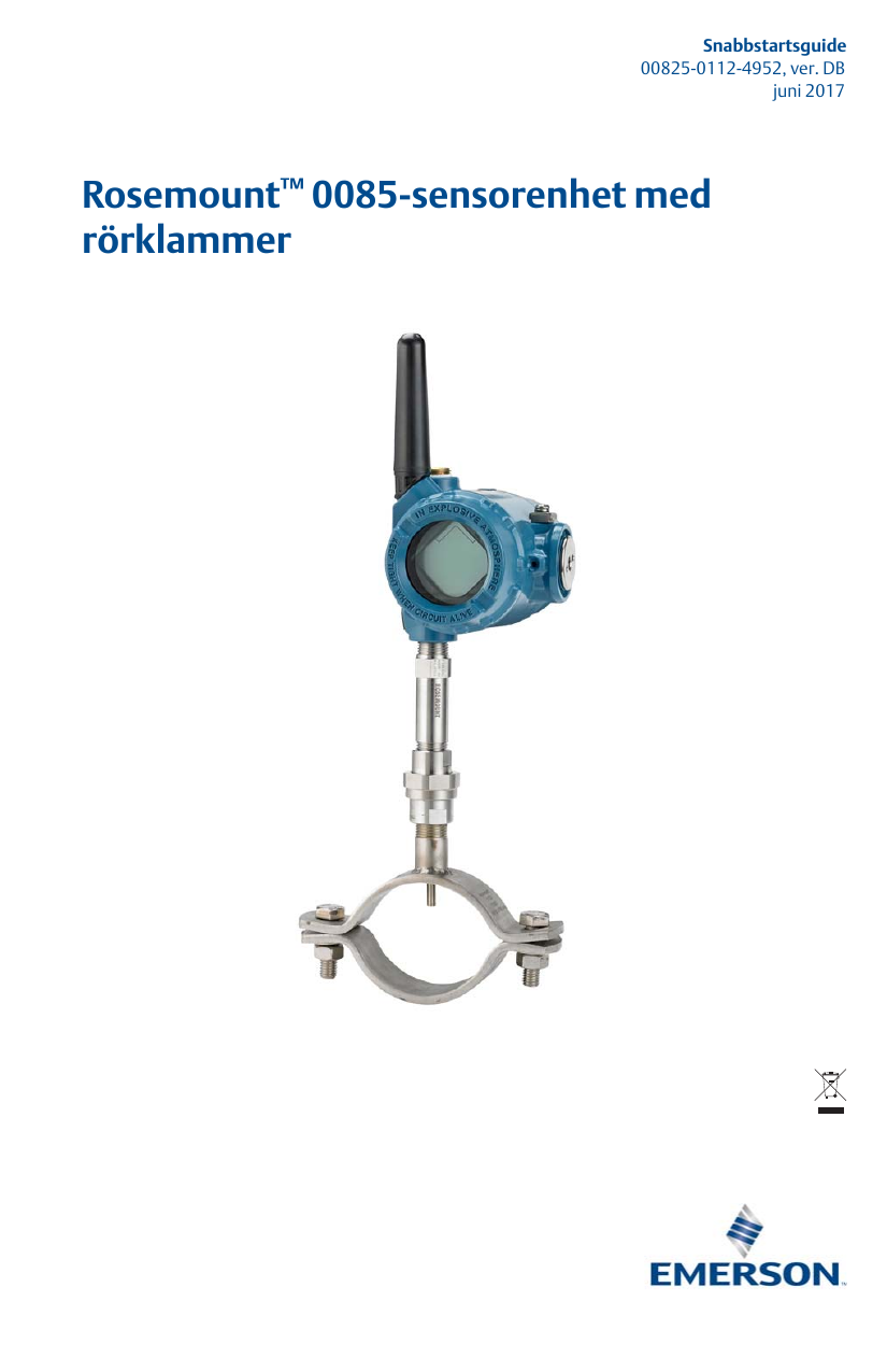 Rosemount 0085 Pipe-Clamp montage Användarguide | Manualzz