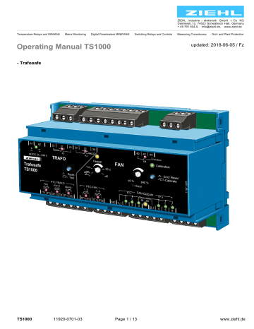 Ziehl TS1000 Operating Manual | Manualzz