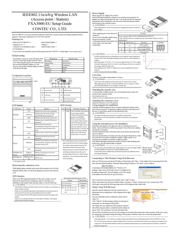 Contec FXA3000 Owner Manual | Manualzz