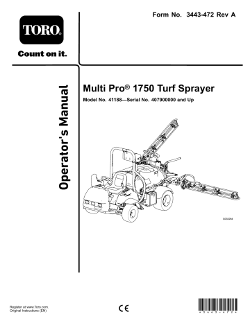 Toro Multi Pro 1750 Turf Sprayer Operator's Manual | Manualzz