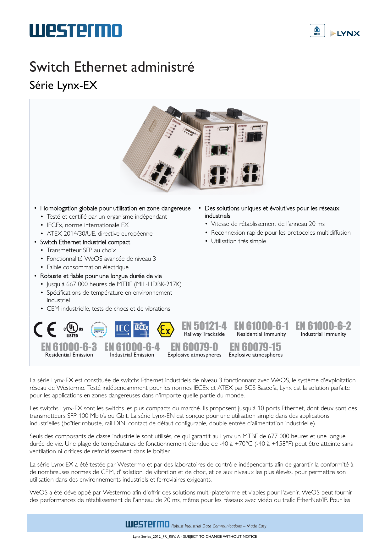 Westermo L108-F2G-S2-EX, L106-S2-EX, L106-F2G EX, L105-S1-EX, L206-S2 ...