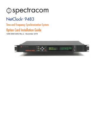 Orolia NetClock 9483 Installation guide | Manualzz