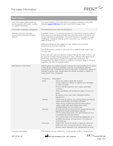 R82 Multi Frame:x Seating User Manual | Manualzz