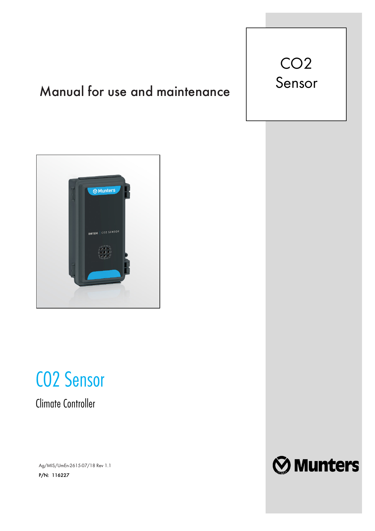 Munters CO2 Sensor R1.1 Installation Manual | Manualzz