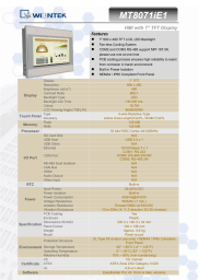 weintek MT8071iE - User manual, Installation guide, Data Sheet