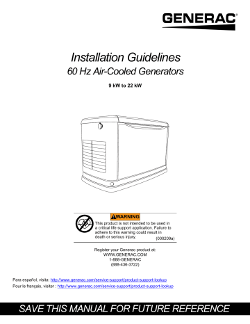 Generac 20 kW G0070390 Standby Generator Manual | Manualzz