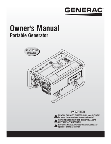 Generac GP1800 005981R2 Portable Generator Manual | Manualzz