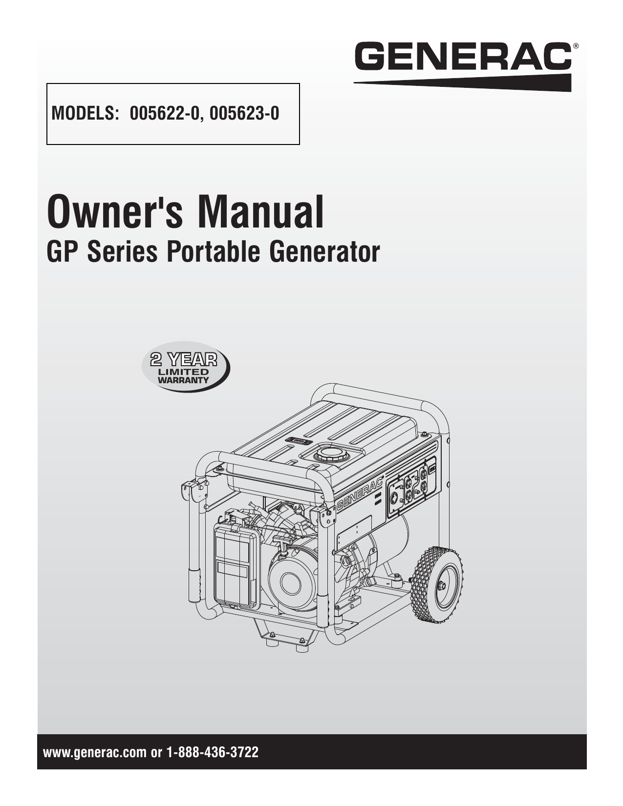 Generac GP5000 005622R0 Portable Generator Manual | Manualzz