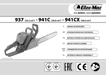 Oleo-Mac 941 CX / GS 410 CX Chainsaw Manual do proprietário | Manualzz
