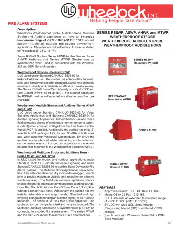 Wheelock MTWP Series Specification | Manualzz