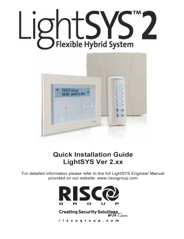 Risco lightsys 2 Quick Installation Manual | Manualzz