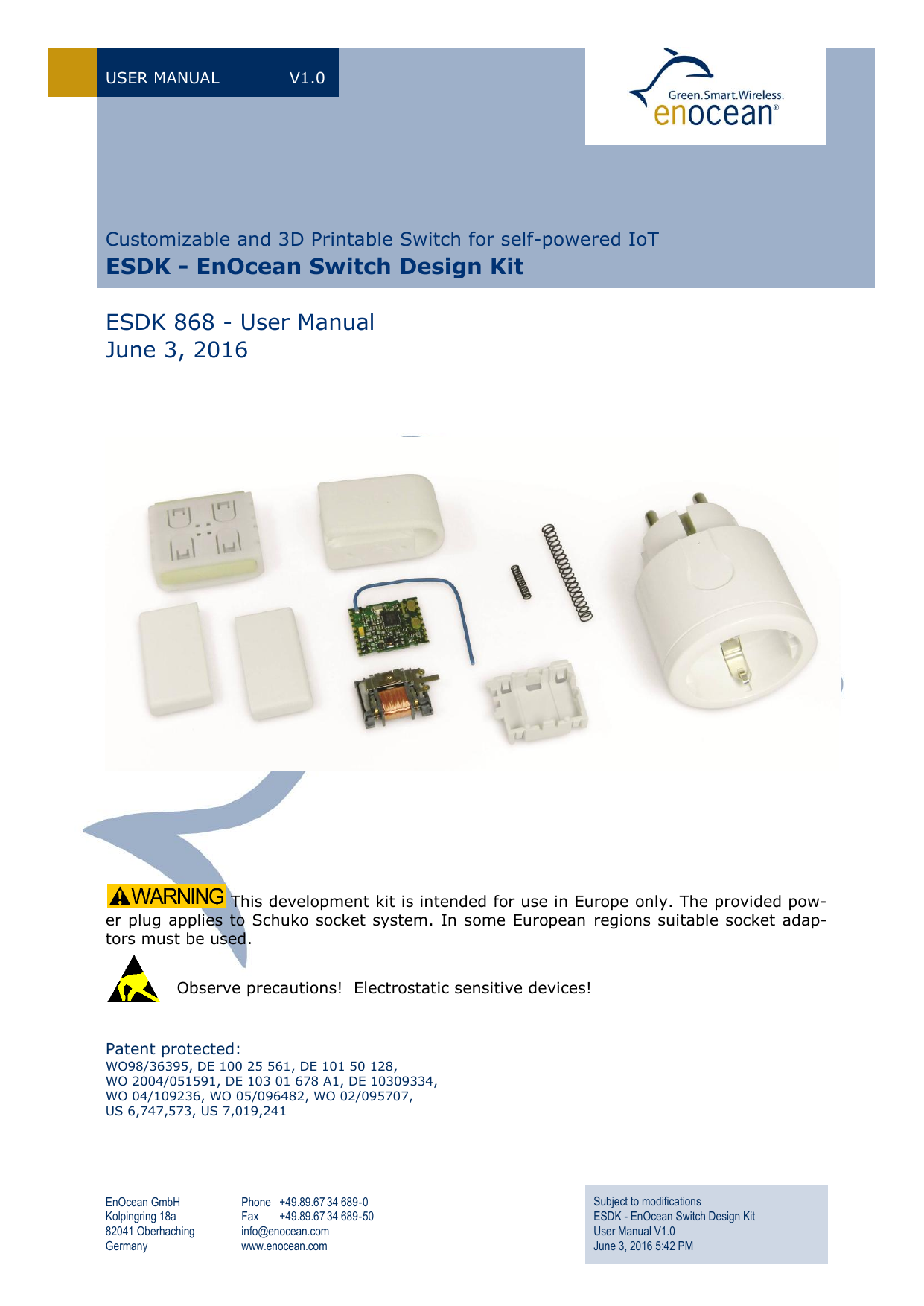 EnOcean Switch Design Kit User Manual | Manualzz