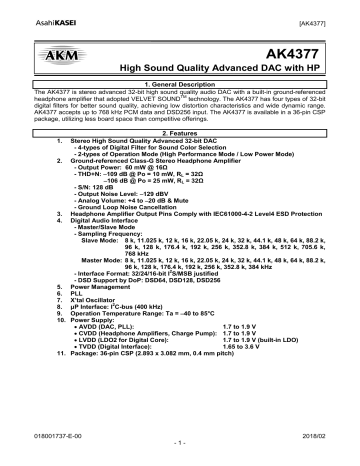 AKM AK4377ECB Spec Sheet | Manualzz