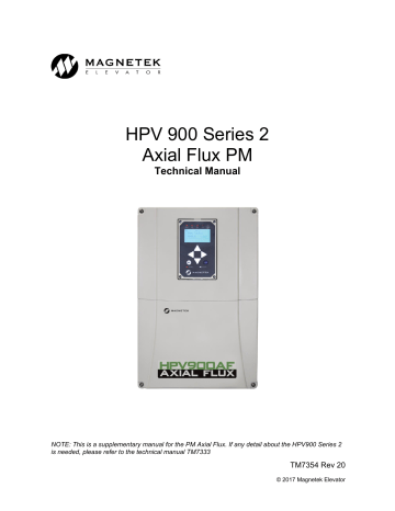 Magnetek HPV® 900 AF Elevator Drive Owner's Manual | Manualzz