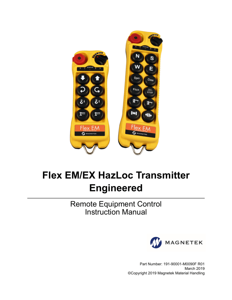 Magnetek Flex EM/EX HazLoc Transmitter Owner's manual | Manualzz
