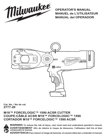 Milwaukee 2777-20, FORCELOGIC M18 1590 Operator's Manual | Manualzz