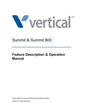 Vertical summit, summit 800 Operation Manual | Manualzz