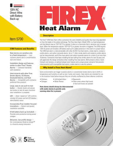 Firex 5700 Specification Sheet | Manualzz