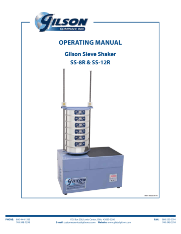 Gilson SS-12R, SS-8R Operating Manual | Manualzz