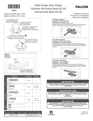 Falcon SC60 Series Installation Instructions | Manualzz