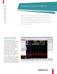 Cadence VIRTUOSO LAYOUT SUITE XL - User manual, Data Sheet