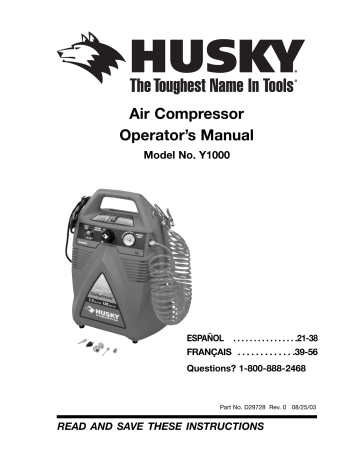 Husky Y1000 Operator's Manual | Manualzz