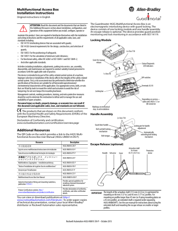 Allen-Bradley Guardmaster 442G Installation Instructions | Manualzz