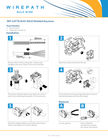 Wirepath WP-CAT78-RJ45-SHLD CAT7A and CAT8 Shielded Keystone ...
