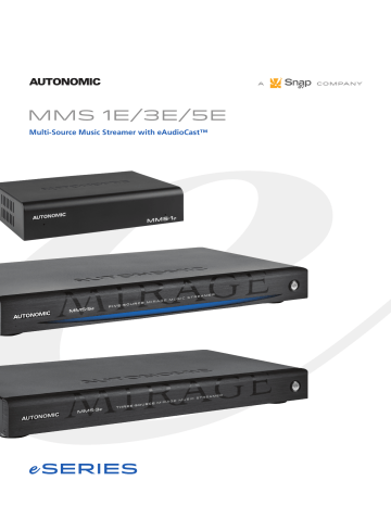 Autonomic AU-MMS-5E eSeries Music Streamer Owner's Manual | Manualzz