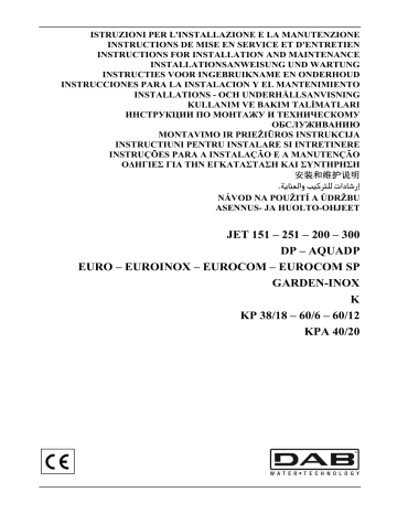 DAB JET-JETINOX-JETCOM Mode d'emploi | Manualzz