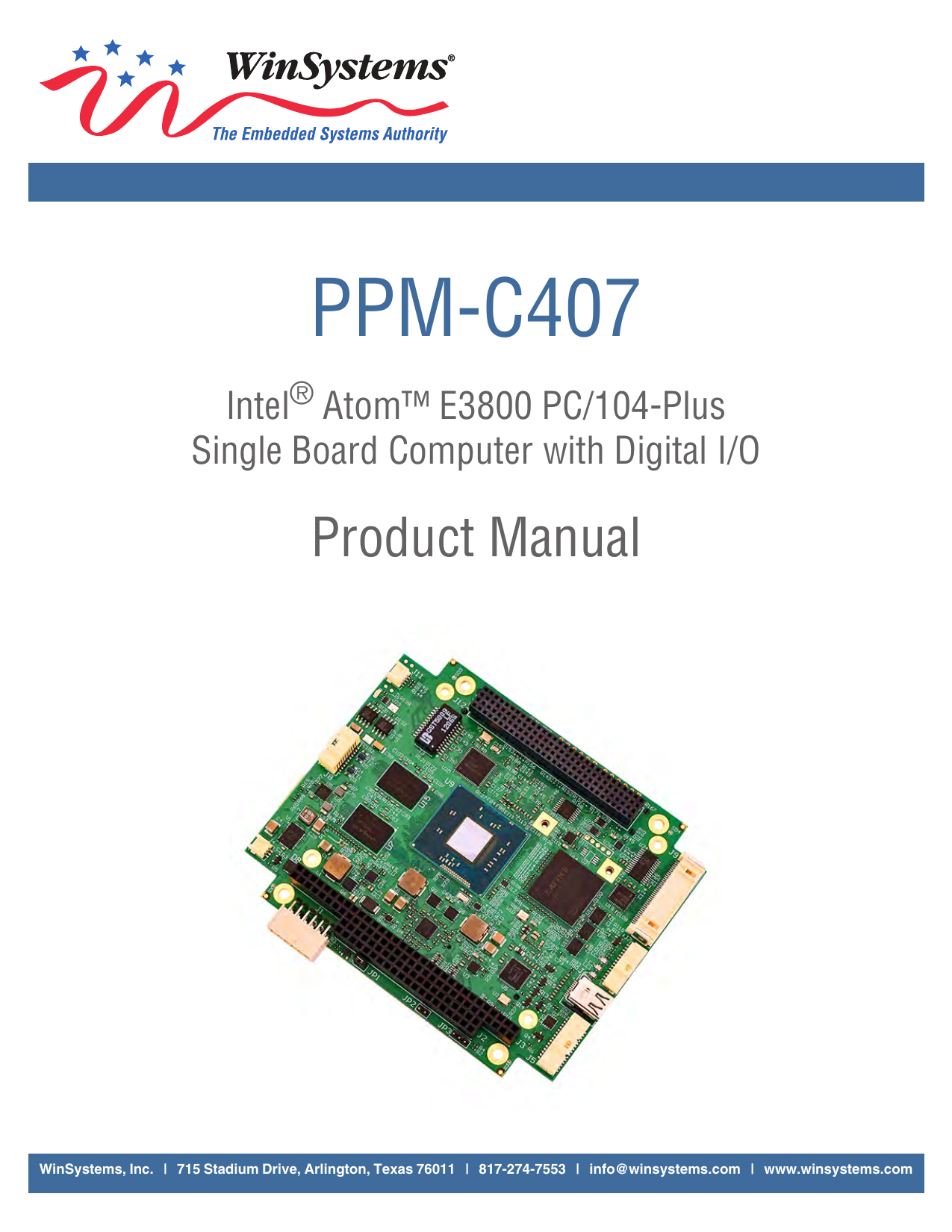 WinSystems PPM-C407 Single Board Computer Product Manual | Manualzz