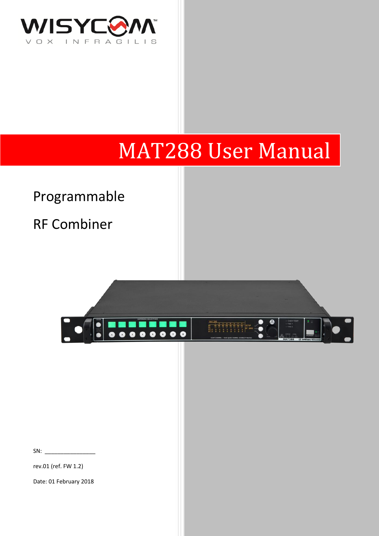 Wisycom MAT288 User Manual | Manualzz