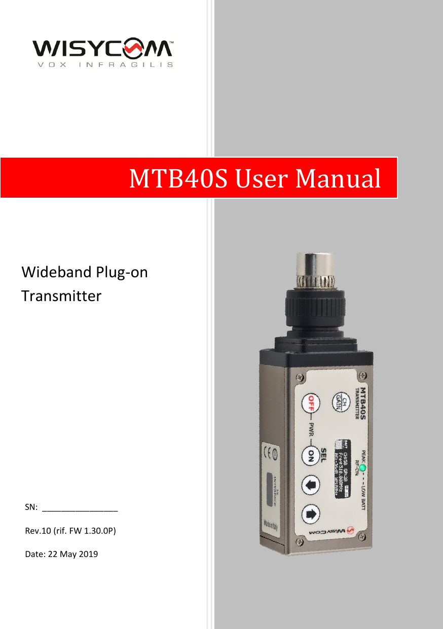 Wisycom MTB40S User Manual | Manualzz