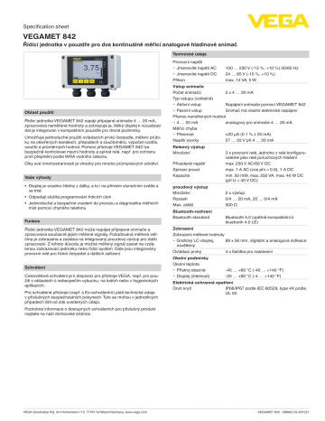 Vega VEGAMET 842 Robust controller and display instrument for level ...
