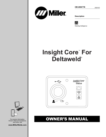 Miller INSIGHT CORE FOR DELTAWELD Owner's Manual | Manualzz