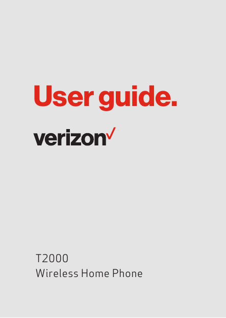 Verizon Wireless Home Phone T2000 User Guide | Manualzz