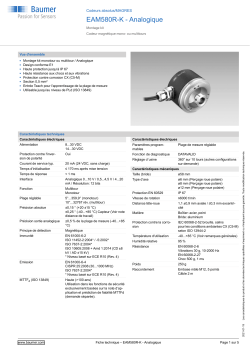 Baumer EAM580R-K - Analog - Data Sheet, Installation and operating ...