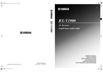 Yamaha RX-V1900 Owner's manual | Manualzz