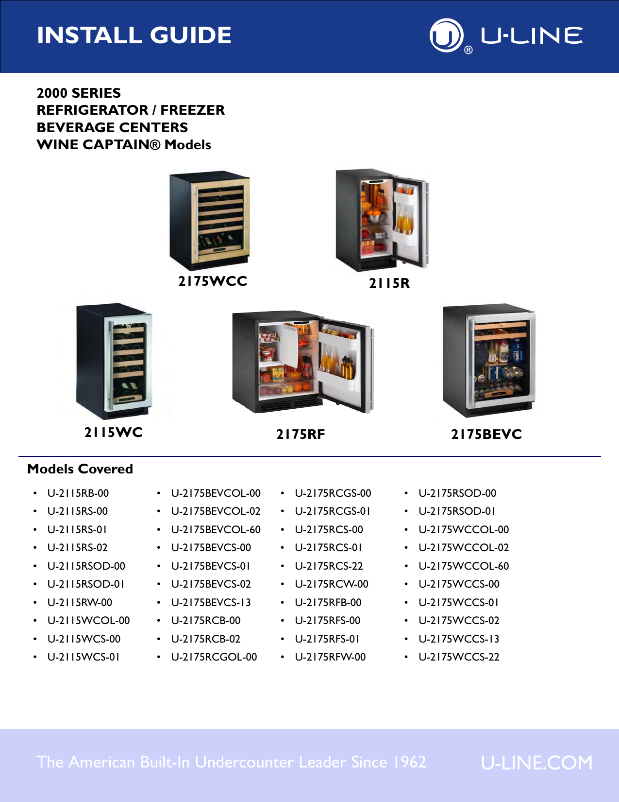 U-Line U-2175RFB-00 2000 Series 25-15/16 in. 4.2 cu. ft. Compact ...