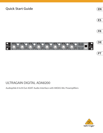 Behringer ADA8200 Audio Interface Quick Start Guide | Manualzz