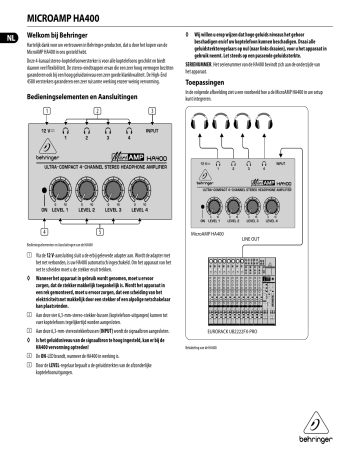 Behringer HA400 Headphone de handleiding | Manualzz