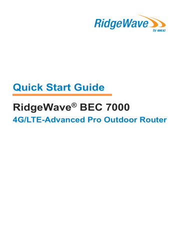 BEC 7000 Gigabit LTE Outdoor Router Quick Start Guide | Manualzz