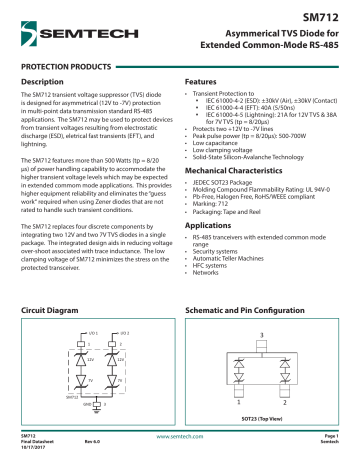 Semtech SM712 RS485 Datasheet | Manualzz