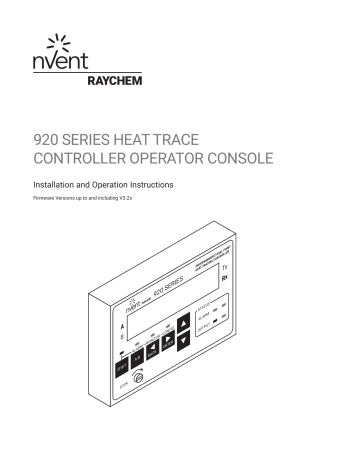 Raychem 920 Series Heat Trace Controller Installation Manual | Manualzz