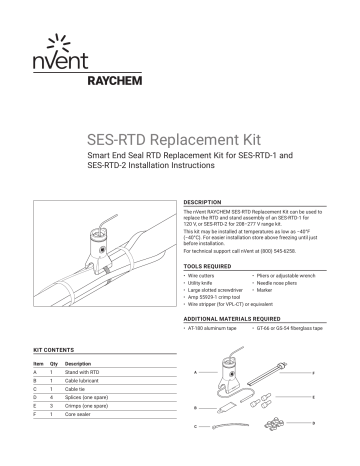 Raychem SES-RTD Replacement Kit Installation Manual | Manualzz