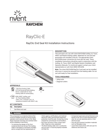 Raychem RayClic-E Installation Manual | Manualzz