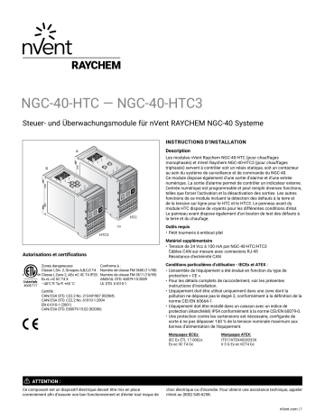 Raychem NGC-40-HTC et NGC-40-HTC3 Guide d'installation | Manualzz