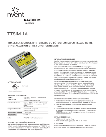 Raychem TTSIM-1A Guide d'installation | Manualzz