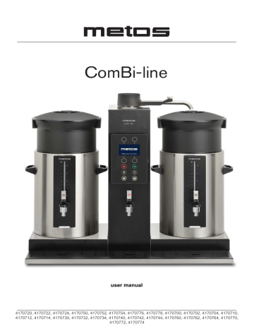 Metos ComBi-line 1x5R Bulk brewer Owner's Manual | Manualzz