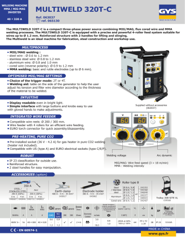 GYS MULTIWELD 320T-C Datasheet | Manualzz